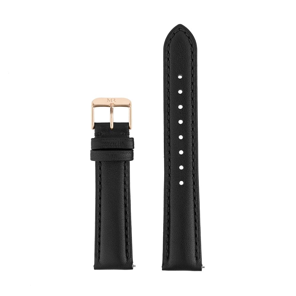 Chequers Black Italian Leather Strap 18mm | Morris Richardson